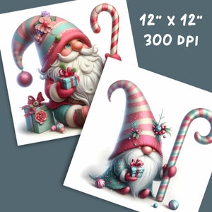 Whimsical Christmas Clipart, Commercial Use, Cute Christmas Gnome ...