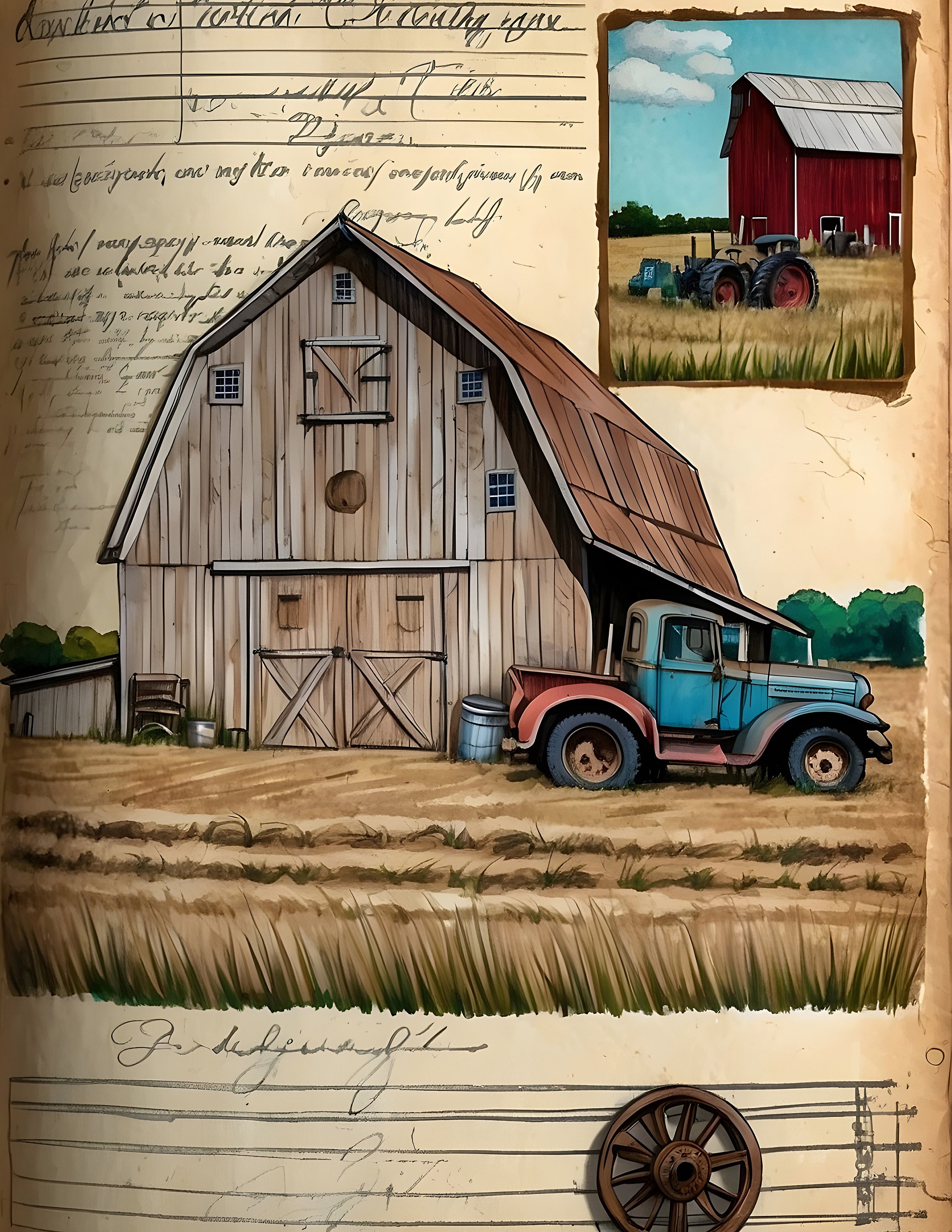 Old Barn Junk Journal Kit, Journal Scrapbook Supply 10 Vintage Junk ...