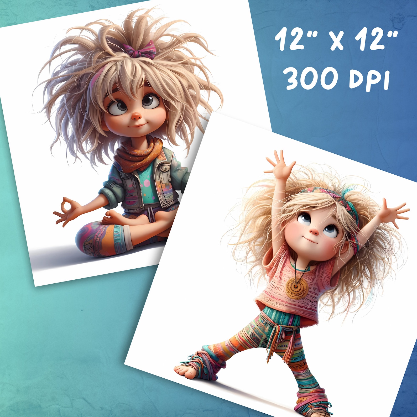 12 Whimsical Yoga Pose Clipart, Commercial Use, Cute Whimsical Yoga ...