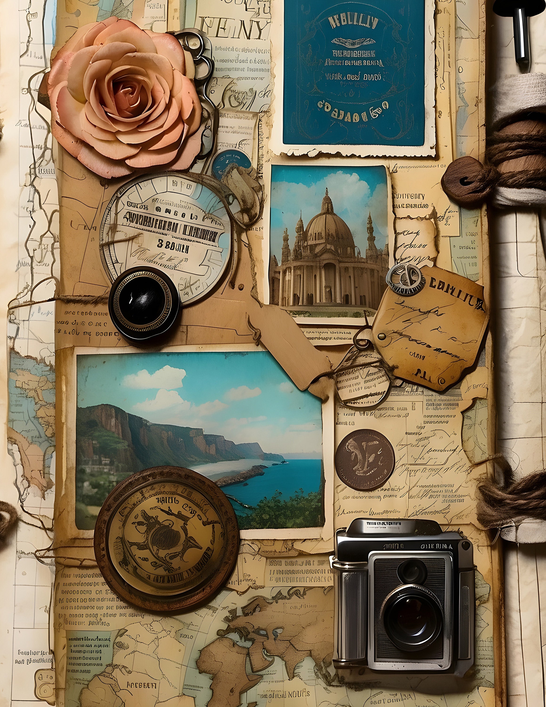 Vintage Travel Ephemera Collection for Memory Keeping & Scrapbooking ...