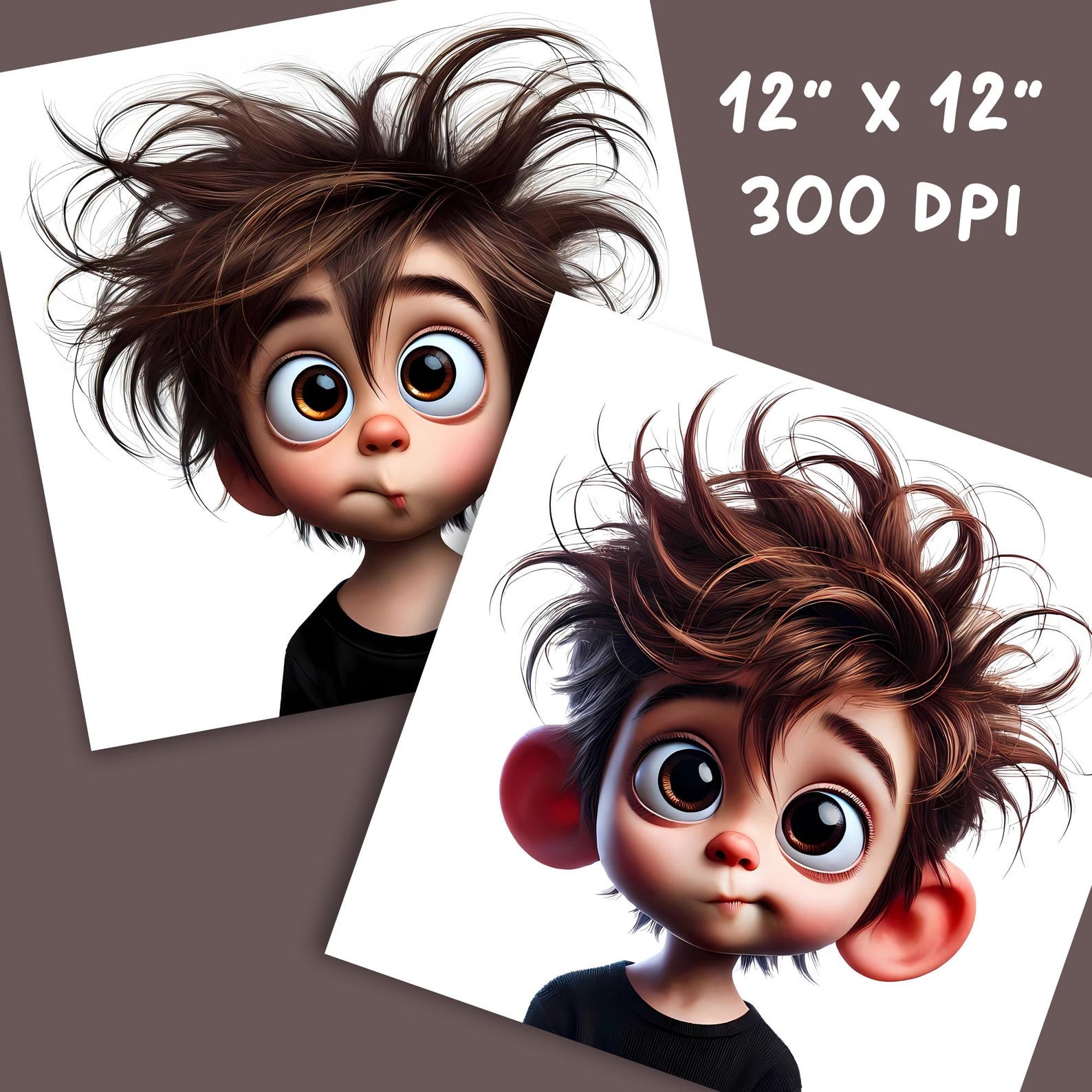 Funny Boy Clipart: Whimsical Expressions, Portrait JPG Images (digital ...