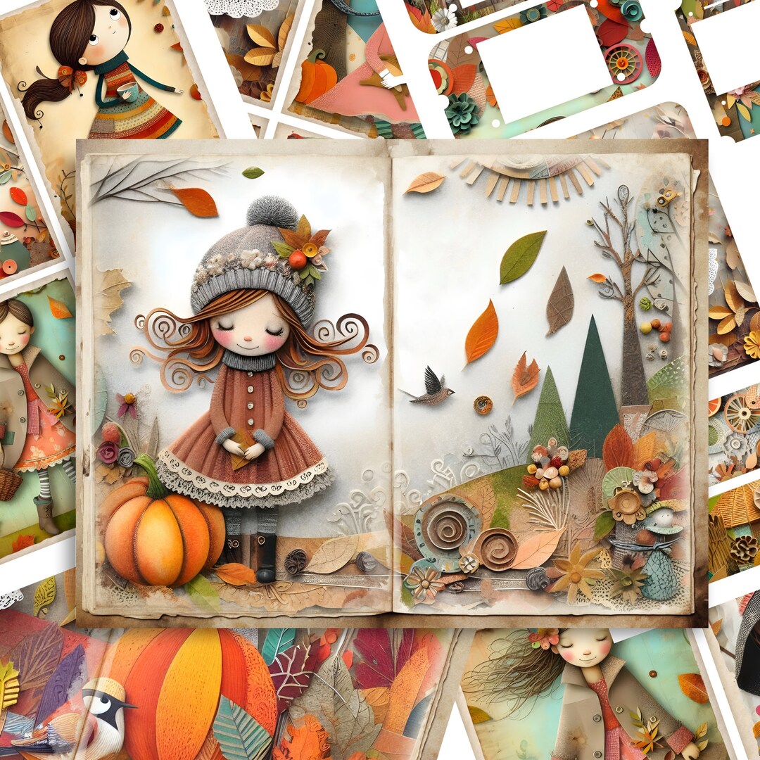 Fall Junk Journal and Ephemera, Autumn Junk Journal Pages, Whimsical ...