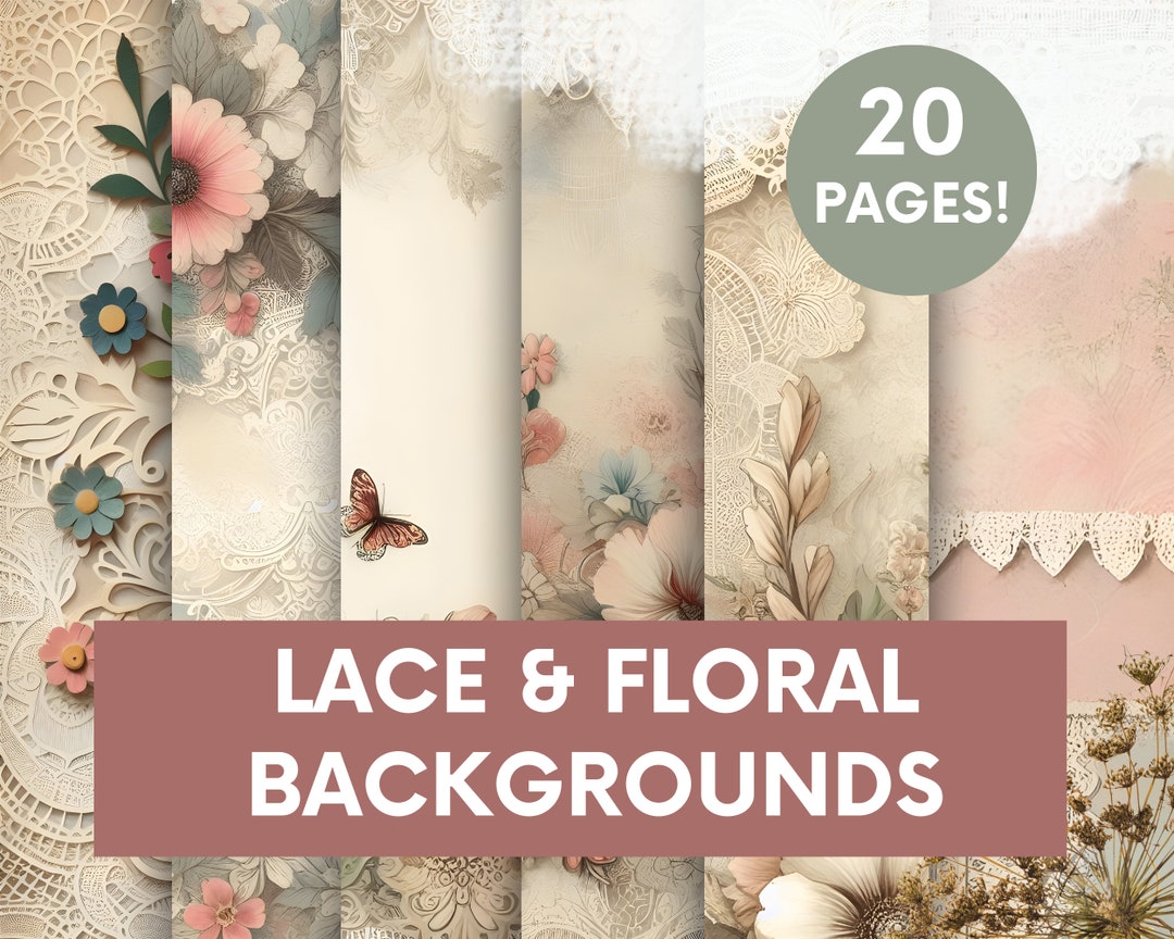 Shabby Grunge, Vintage Floral and Lace Printable, Collage Scrapbook ...