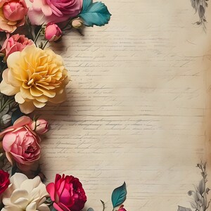 Vintage Floral Junk Journal Paper, Ephemera Collection for Memory ...