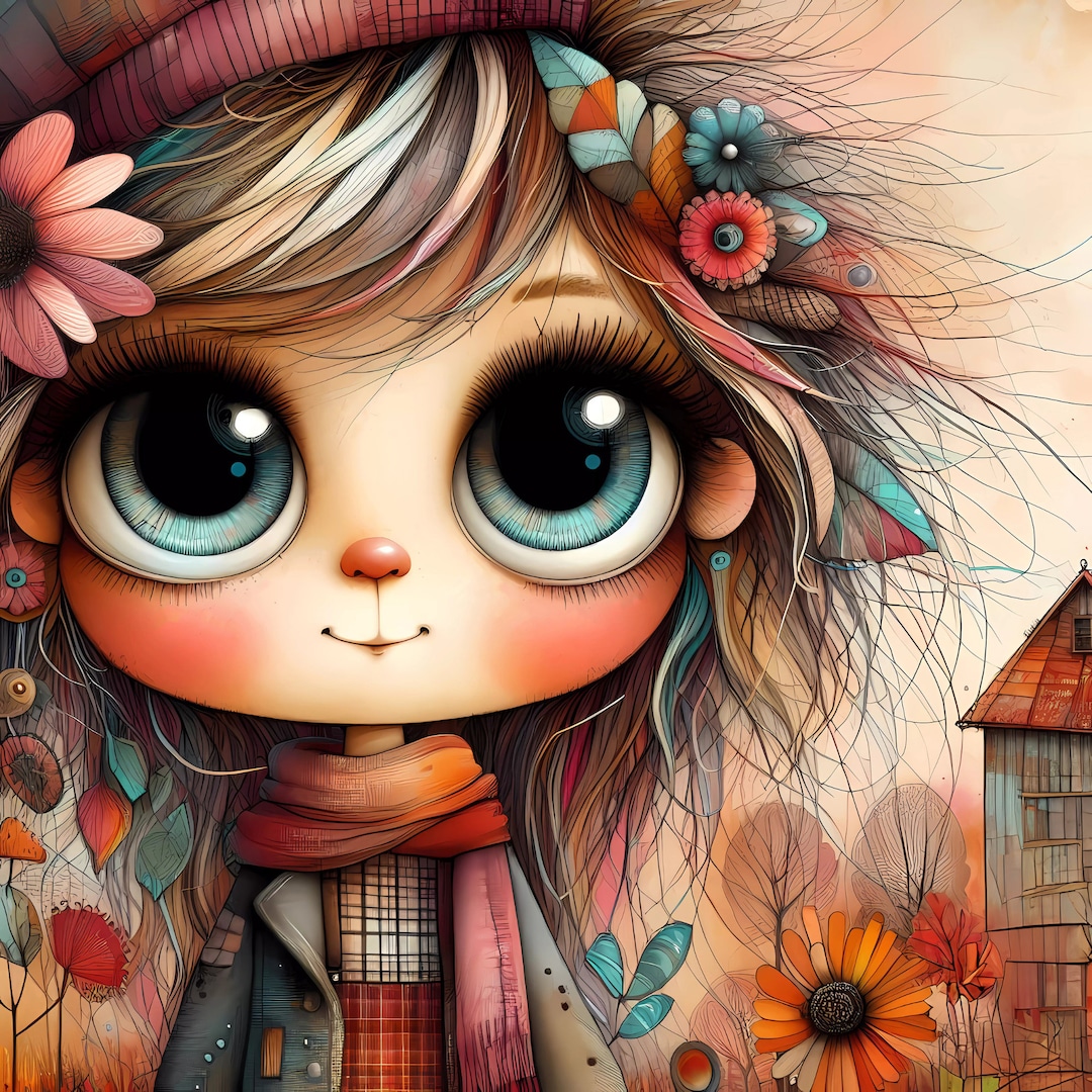 12 Whimsical Fall Clipart, Commercial Use, Cute Whimsical Portraits ...