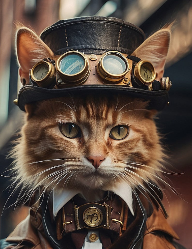 Steampunk Cats, Digital Art - Instant Download - Etsy