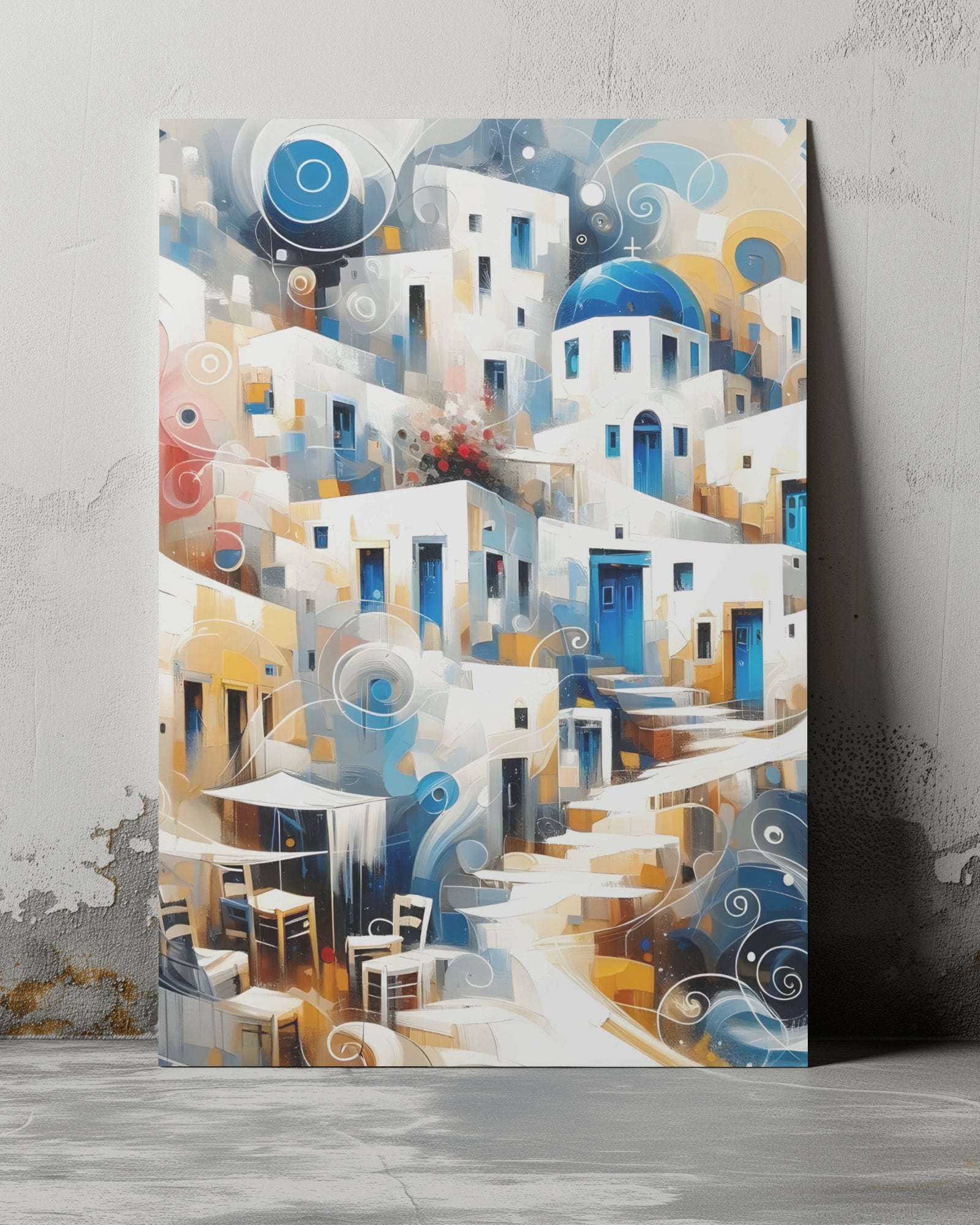 Greek Islands, Mykonos Travel, Greek Landscape, Modern Greek Art Print ...
