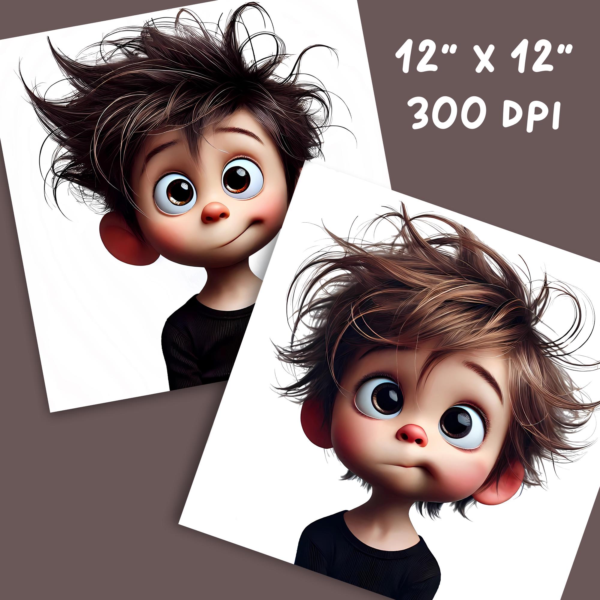 Funny Boy Clipart: Whimsical Expressions, Portrait JPG Images (digital ...