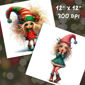 Quirky Girl Elf Clipart, Commercial Use, Whimsical Elf Clipart, 10 X ...