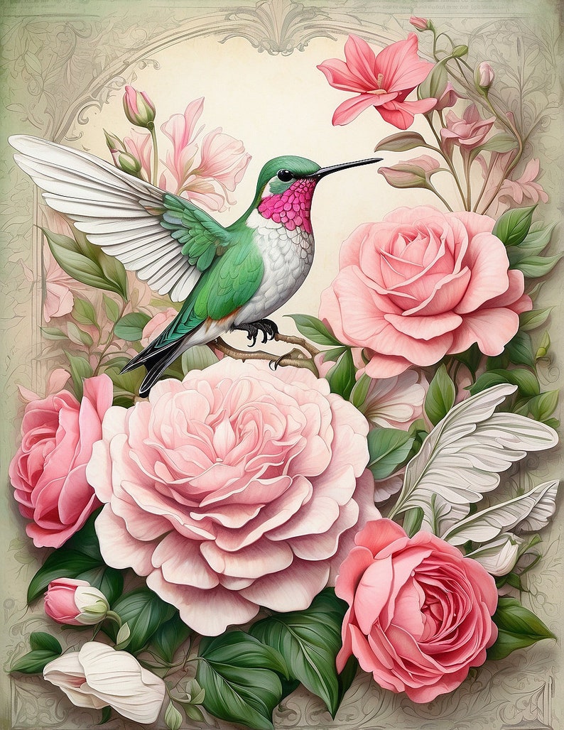 30 Humming Bird Junk Journal Pages, Digital Kit, Scrapbooking Papers ...