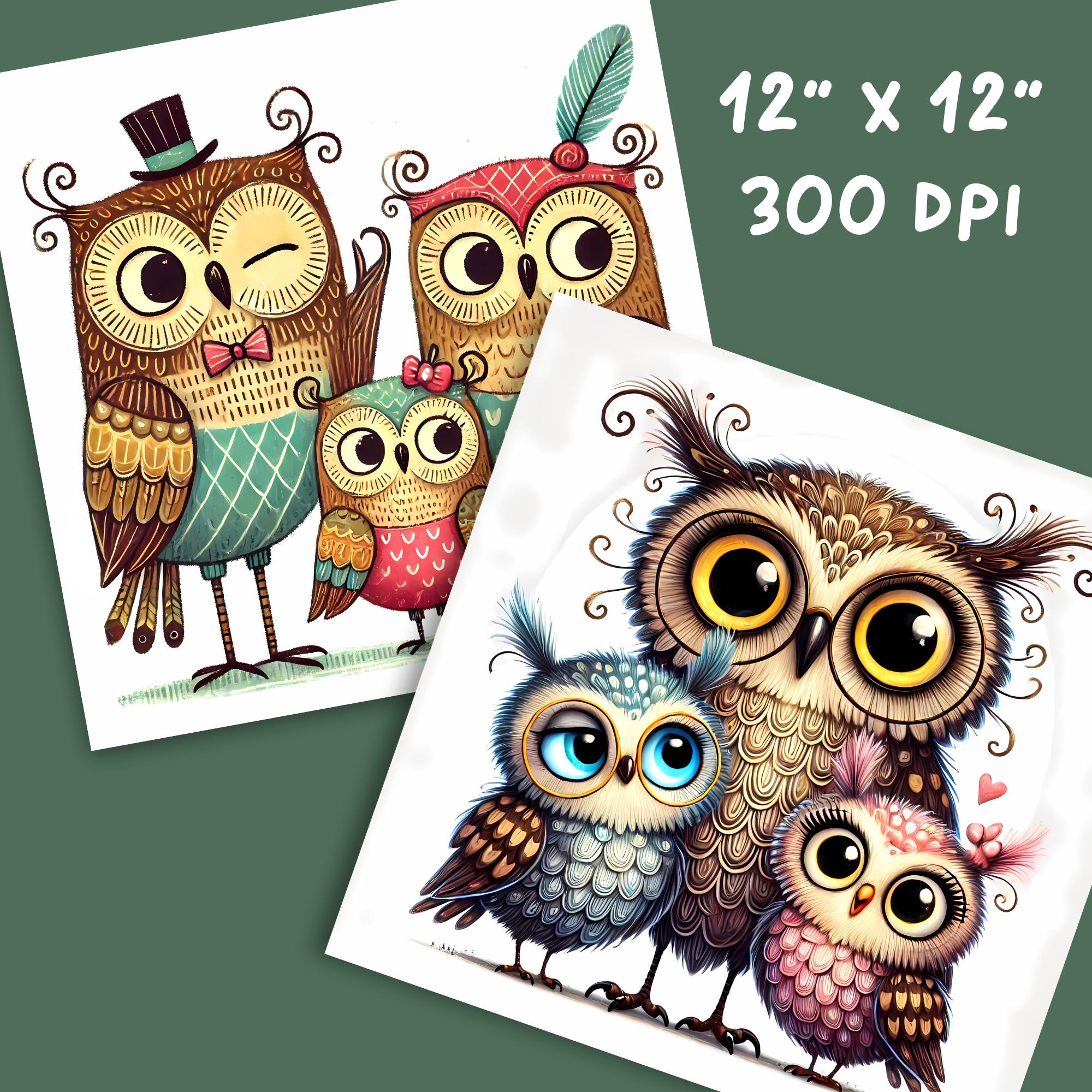 Owl Clipart Bundle - 15 Whimsical and Quirky Owls, Woodland Animal ...
