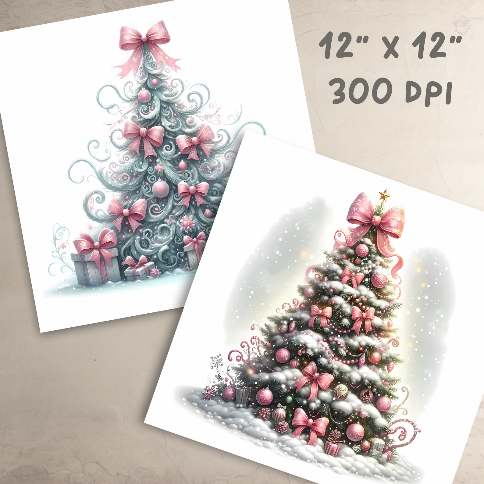 Quirky Christmas Tree Clipart, Commercial Use, Whimsical Christmas Tree ...
