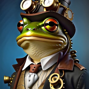 Steampunk Frogs, Digital Art - Instant Download - Etsy