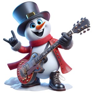 12 Rockstar Snowman Clipart - Music Theme Digital Download 300 DPI for ...