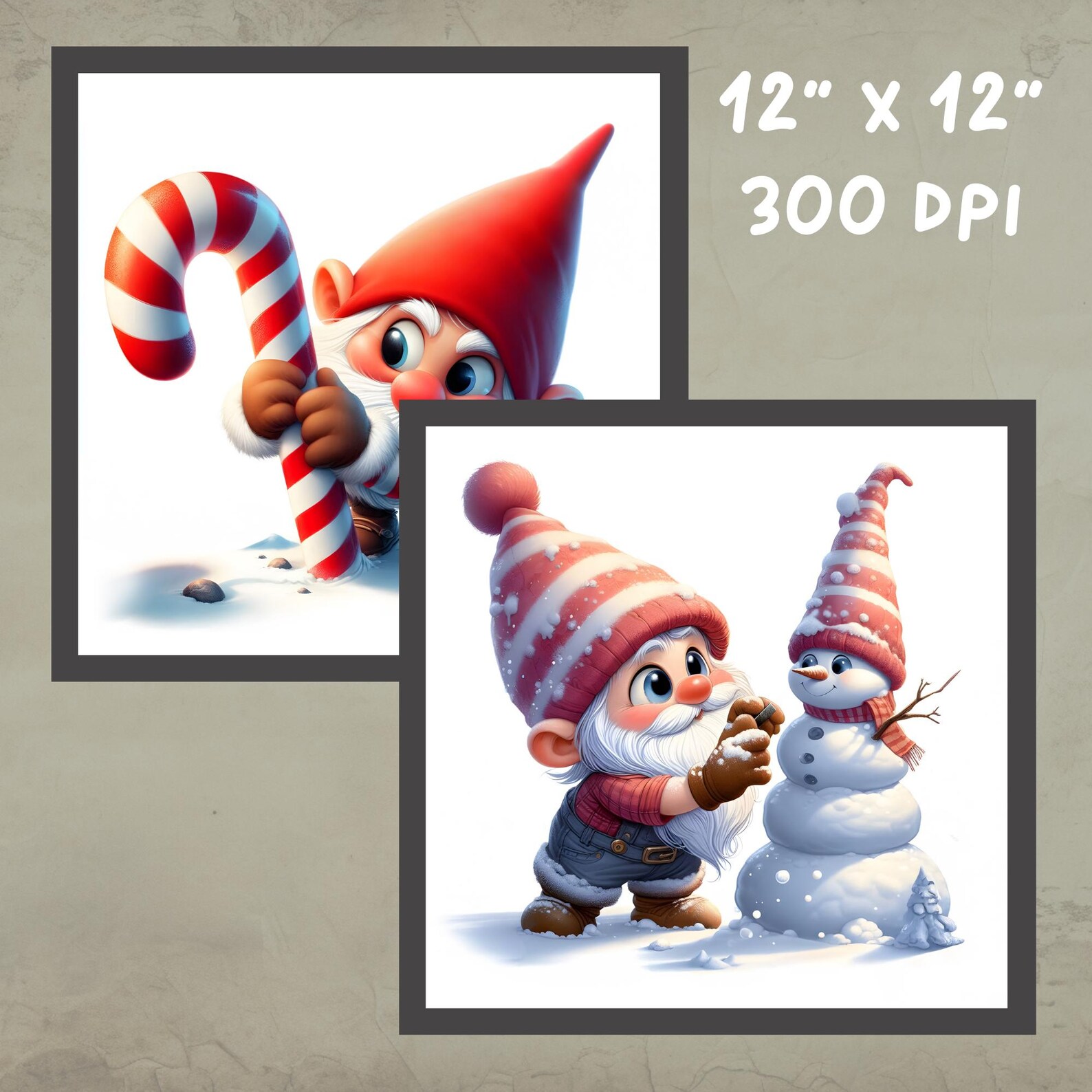 12 Christmas Gnome Clipart - Festive Holiday Digital Download 300 DPI ...