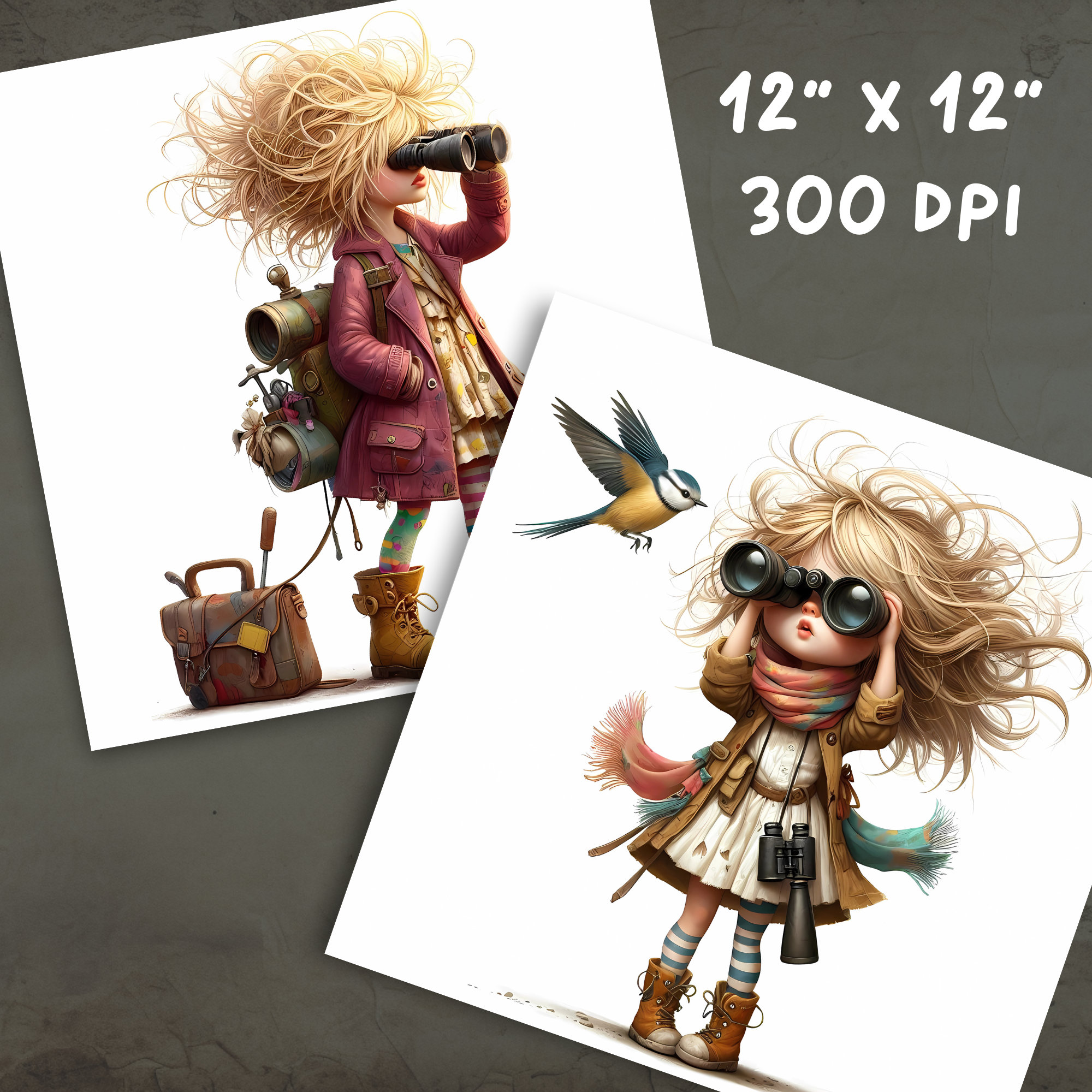 Quirky Girl Clipart, Commercial Use, Cute Whimsical Girl, 12x300 DPI ...