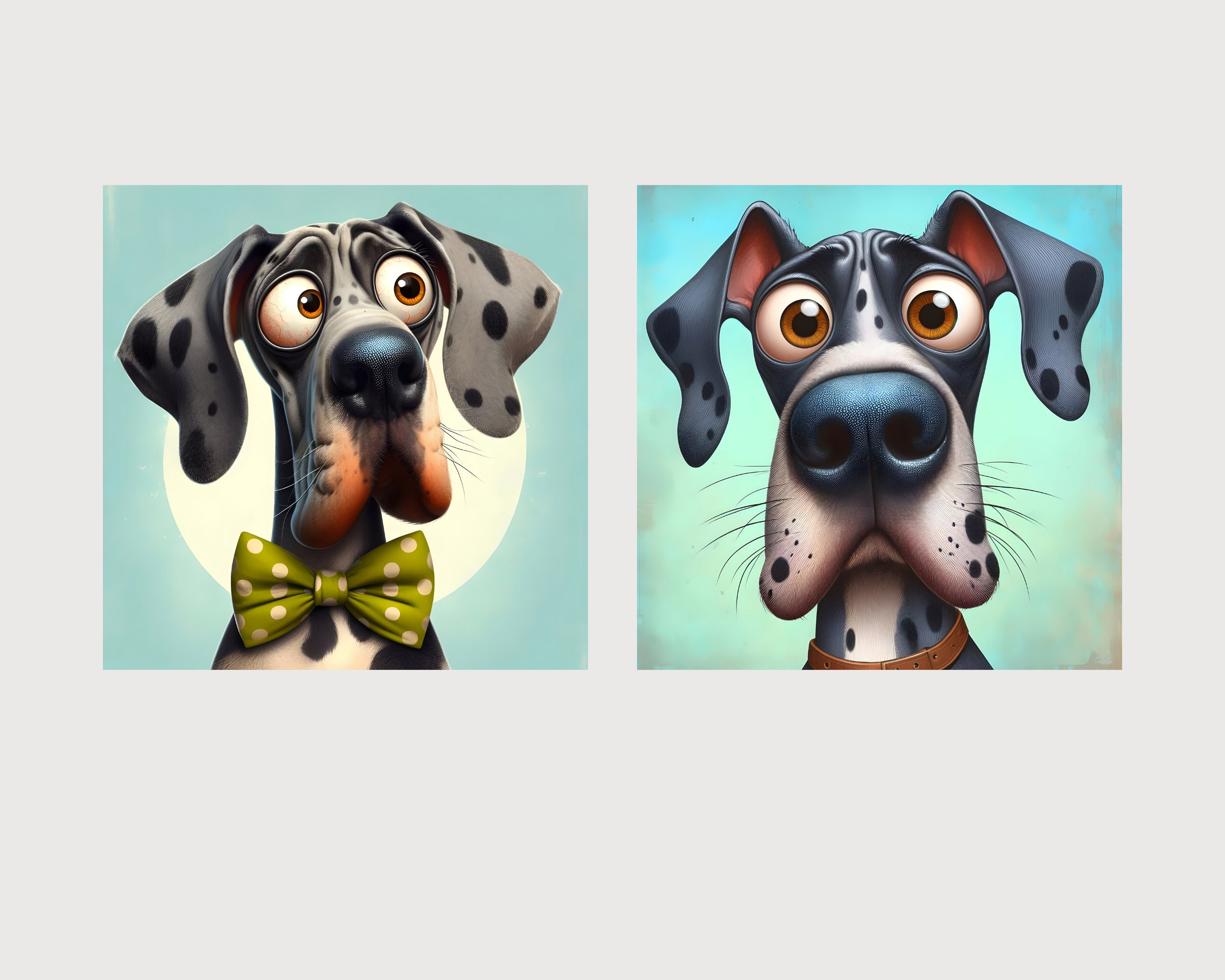 20 Funny Great Dane Portraits, Mixed Media Art (digital Download) - Etsy