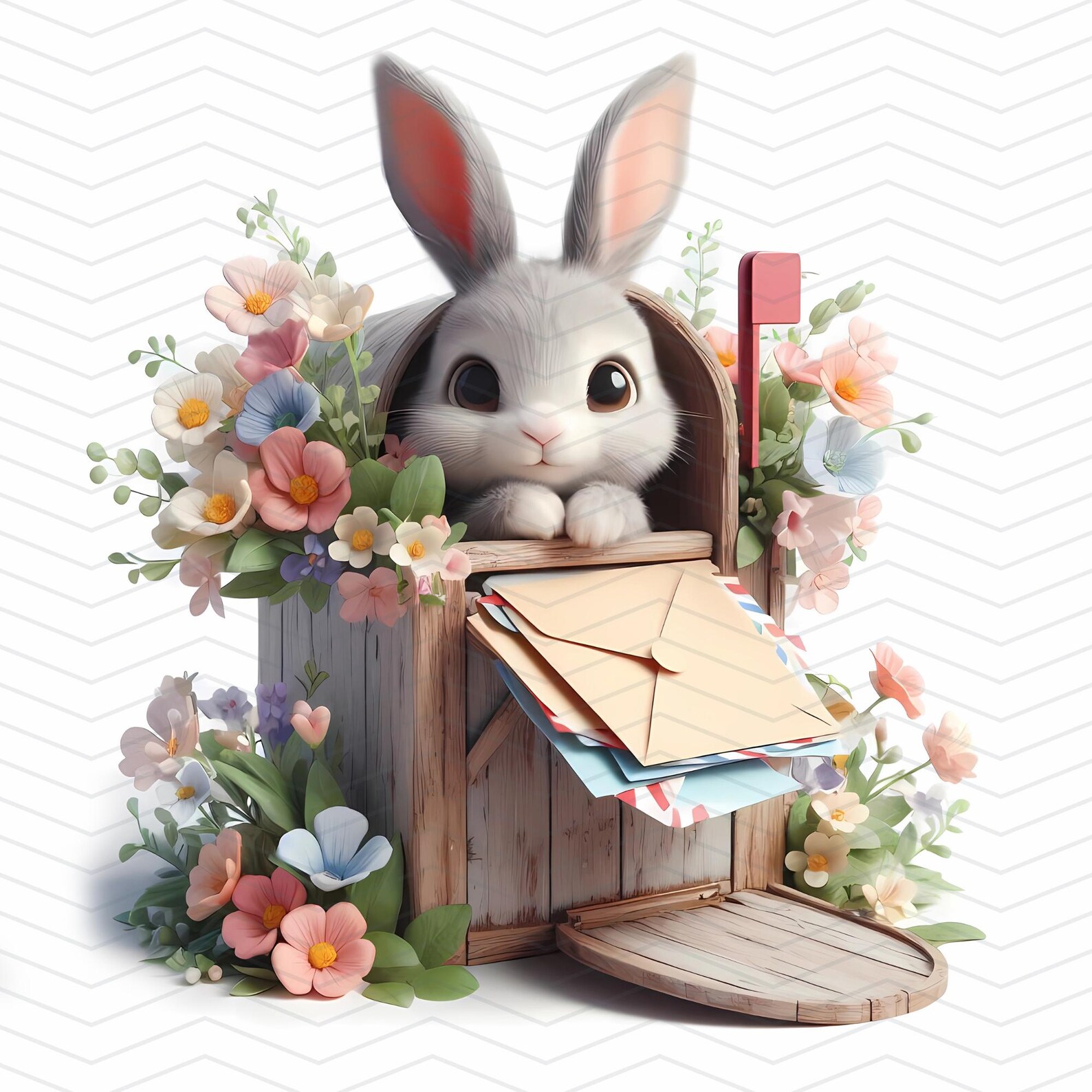 Easter Bunny Clipart: Quirky Mailbox Bunny Images (digital Download) - Etsy