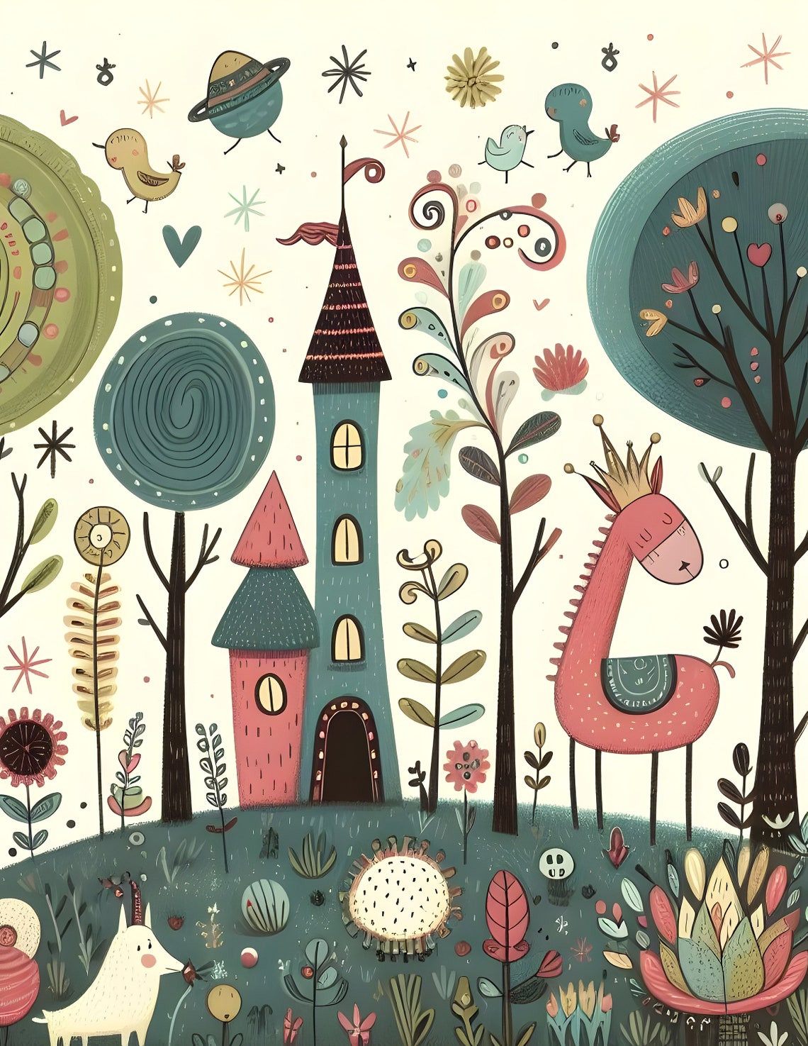 60 Whimsical Fairytale Forest Images, Printable Art Kit (digital ...
