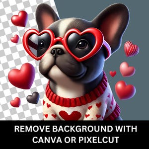 10 Valentine French Bulldog Images, Valentine's Day Dog, Whimsical ...