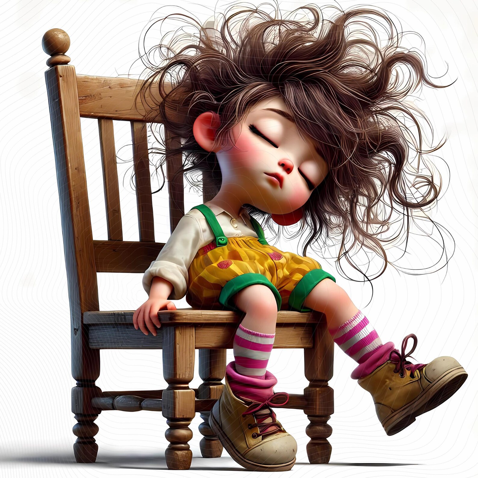 10 Whimsical Girl Clipart - Girls Dozing off on Chairs JPG Images 300 ...