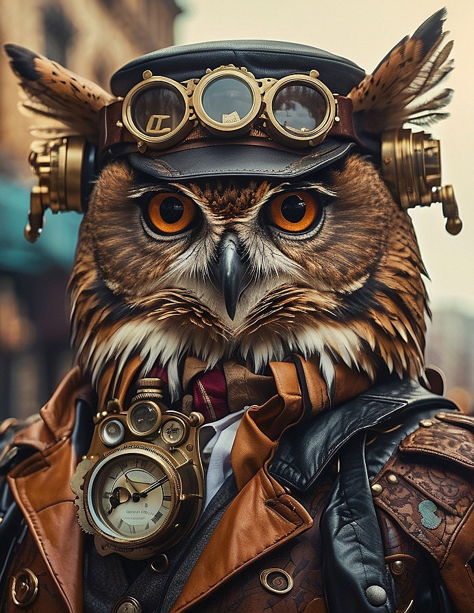 Steampunk Vintage Owls, Digital Art Instant Download - Etsy