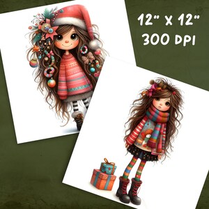 10 Quirky Girl Clipart, Commercial Use, Cute Whimsical Girl, 300 DPI ...