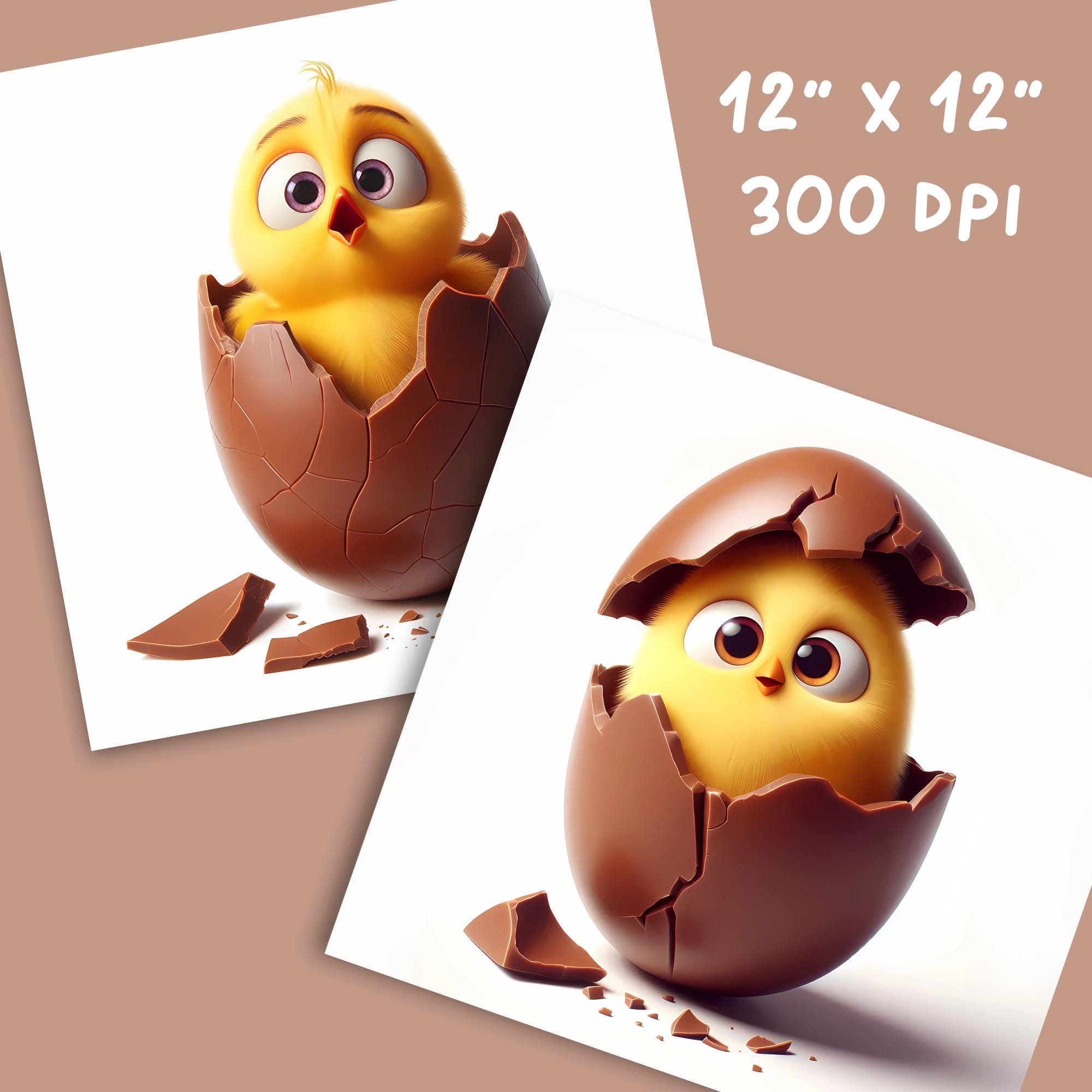 Easter Chick Clipart: Whimsical Chocolate Eggs (digital Download) - Etsy