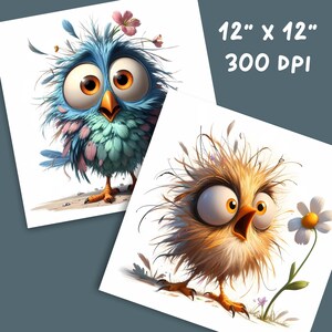 Watercolor Clipart, Quirky Bird Clipart Bundle - 15 Whimsical and ...