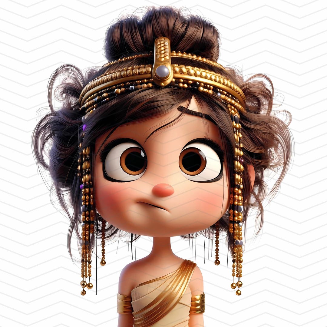 Whimsical Cleopatra Clipart Bundle – 12 Cute Ancient Egypt Princess ...