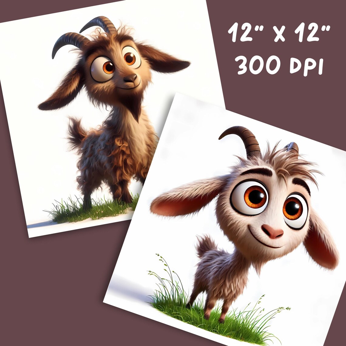 Quirky Goat Clipart: Farm Animal Designs (JPG, Commercial Use) - Etsy