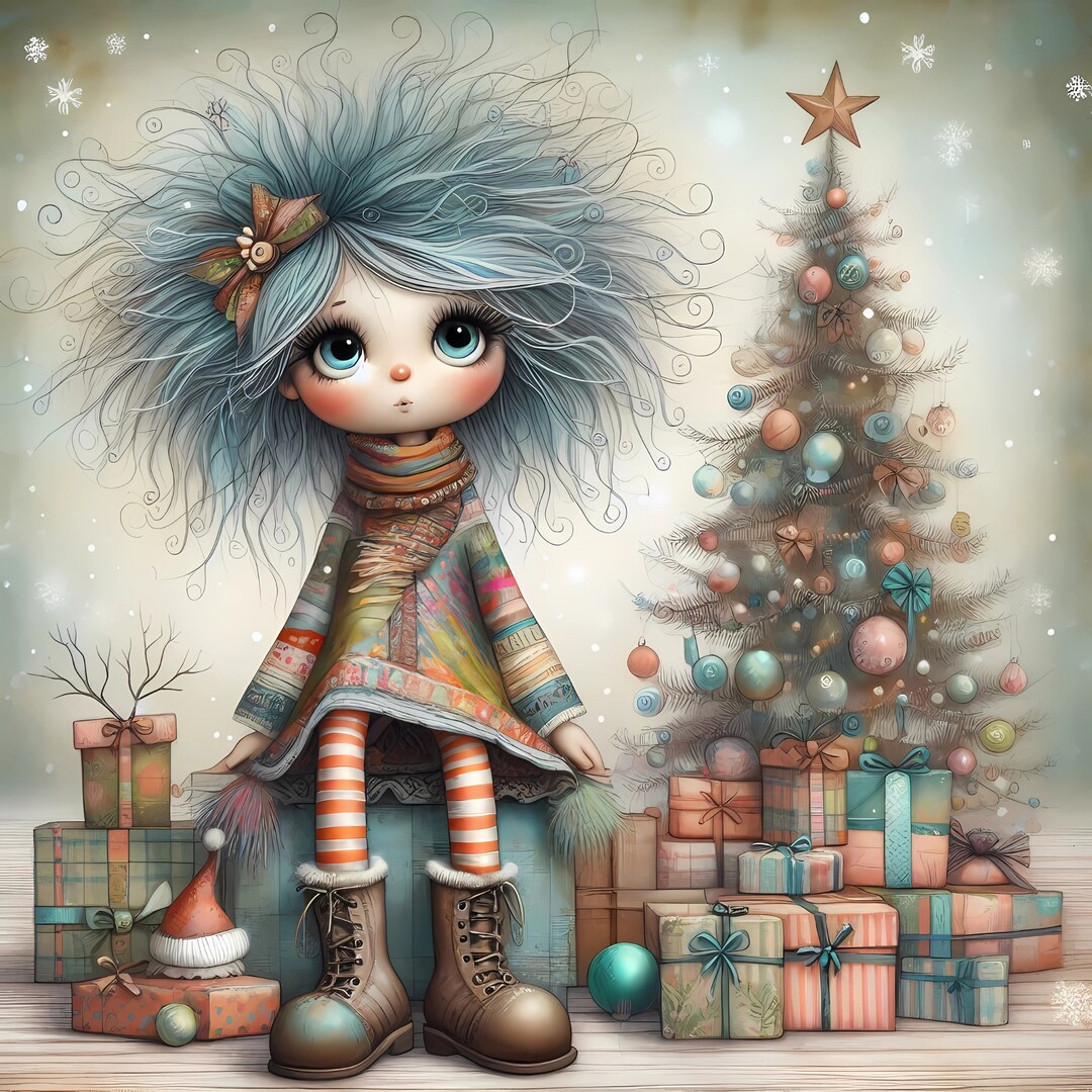15 Quirky Christmas Images, Commercial Use, Whimsical Christmas Clipart ...