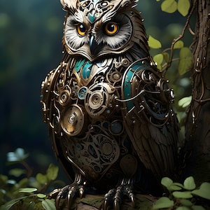 Steampunk Vintage Owls, Digital Art - Instant Download - Etsy