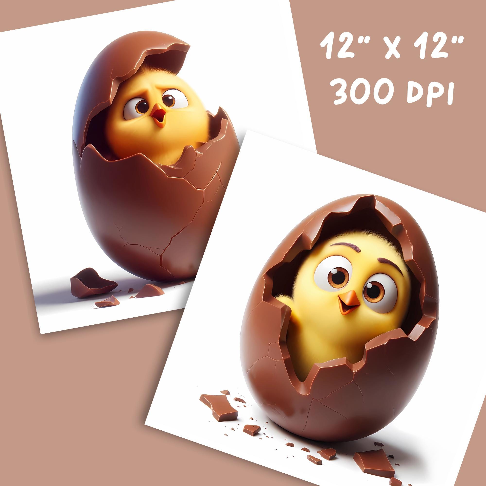 Easter Chick Clipart: Whimsical Chocolate Eggs (digital Download) - Etsy
