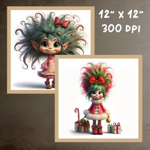 Watercolor Whimsical Christmas Clipart, Commercial Use, Cute Christmas ...