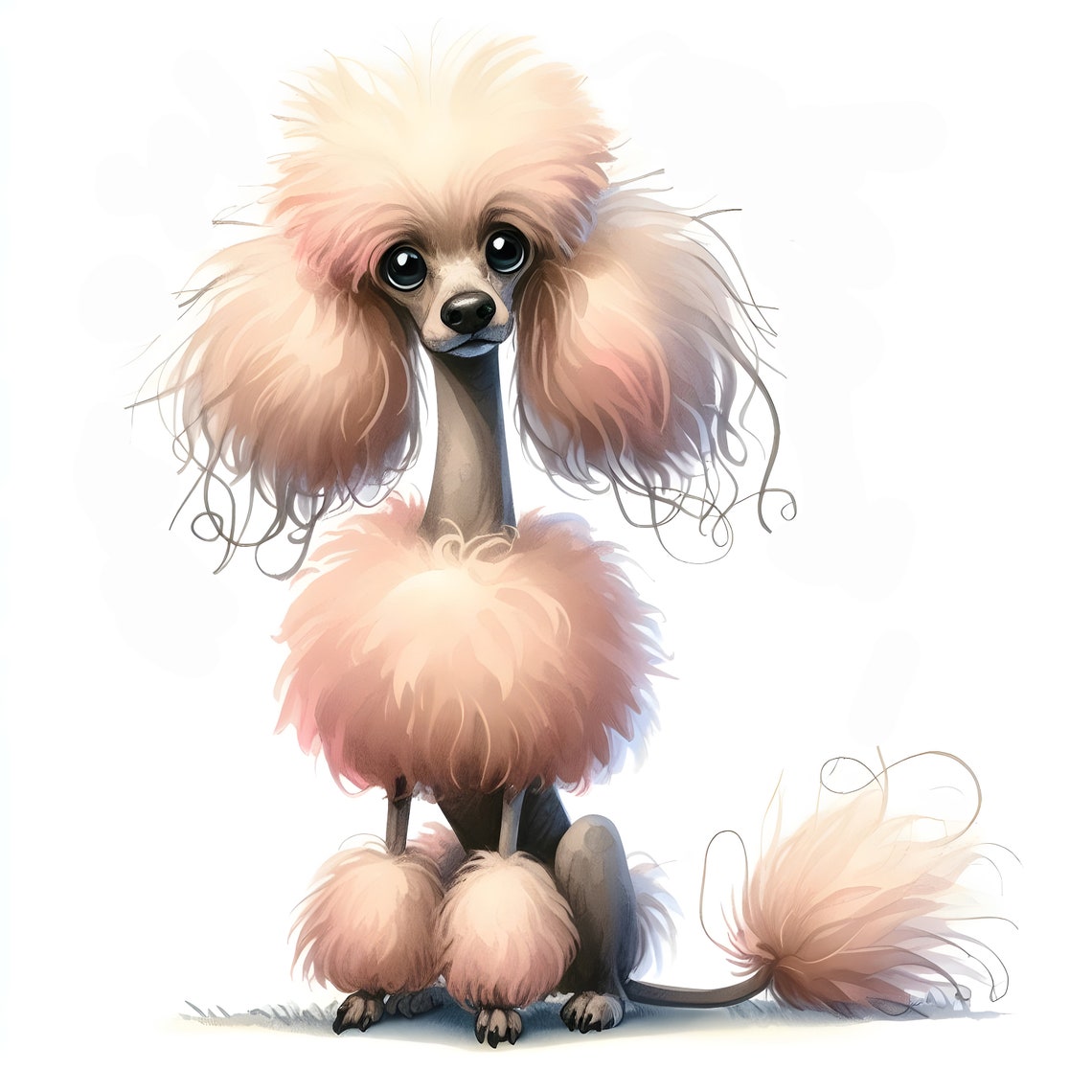 15 Cute & Quirky Poodle Clipart, Cute Fluffy Poodles, Digital Clipart ...