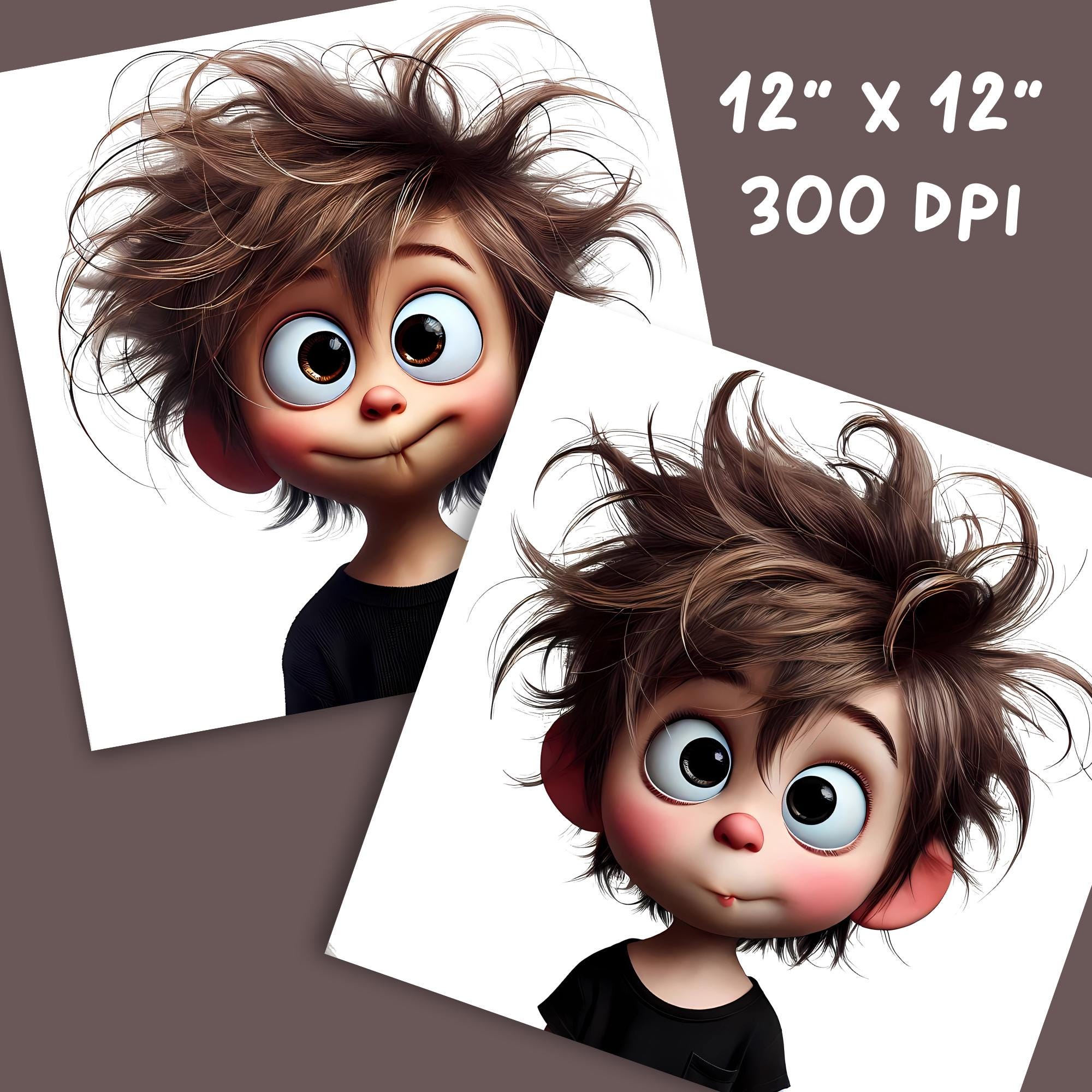 Funny Boy Clipart: Whimsical Expressions, Portrait JPG Images (digital ...