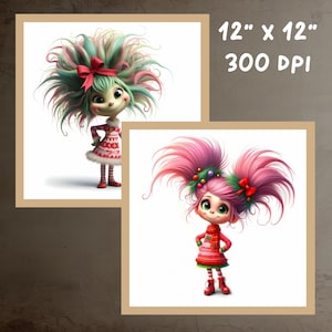 Watercolor Whimsical Christmas Clipart, Commercial Use, Cute Christmas ...