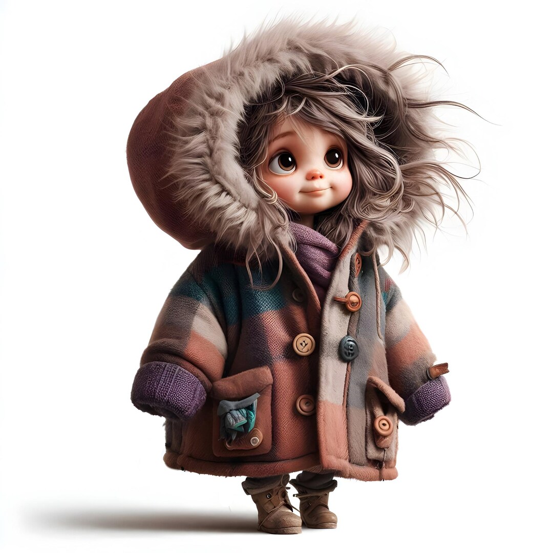 15 Whimsical Girl Clipart - Heavy Winter Coats Digital Download 300 DPI ...