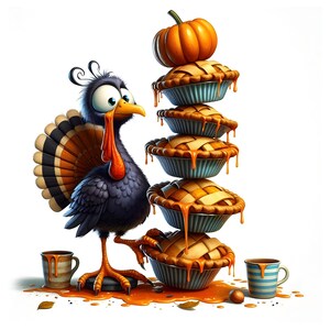 15 Quirky Thanksgiving Turkey Clipart - Fun Holiday Digital Download ...