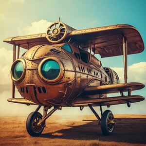 Steampunk Planes, Digital Art - Instant Download - Etsy