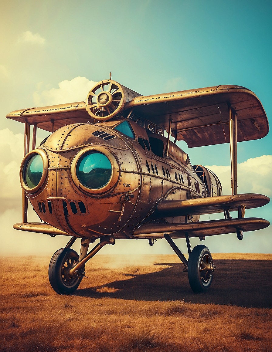 Steampunk Planes, Digital Art Instant Download - Etsy