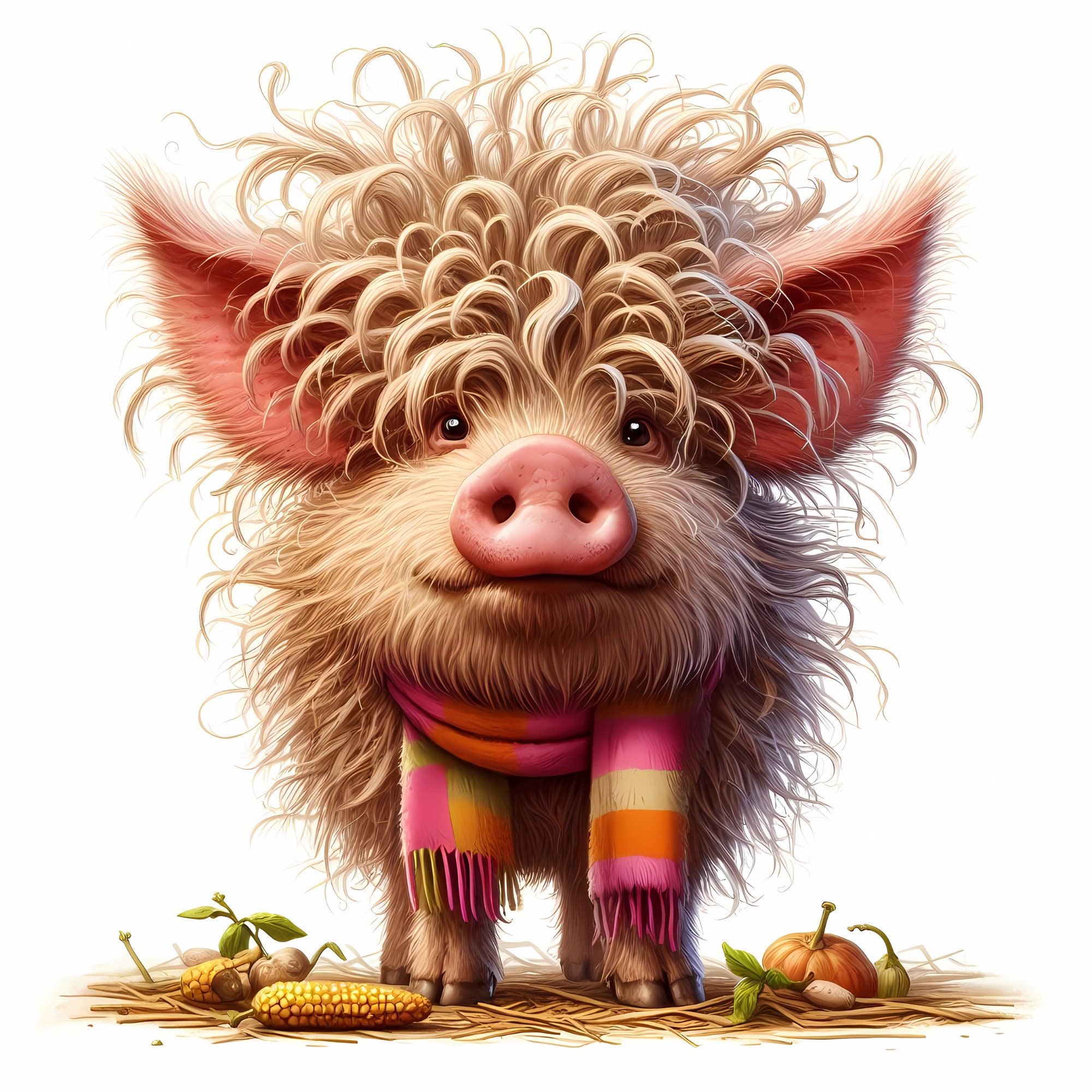 Whimsical Pig Clipart, Quirky Pig Art (300 DPI Jpgs) (commercial Use ...