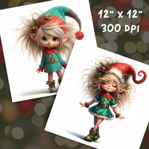Quirky Girl Elf Clipart, Commercial Use, Whimsical Elf Clipart, 10 X ...