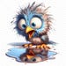 12 Quirky Birds Shocked at Their Reflection Clipart | Funny Bird ...