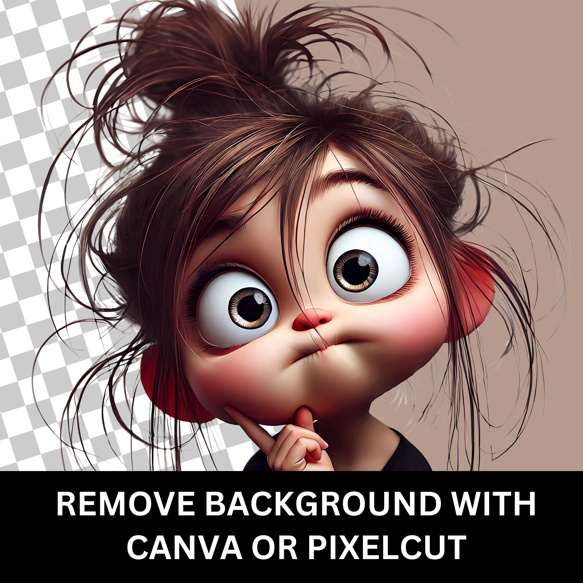 10 Whimsical Girl Clipart - Funny Expressions Portrait JPG Images 300 ...