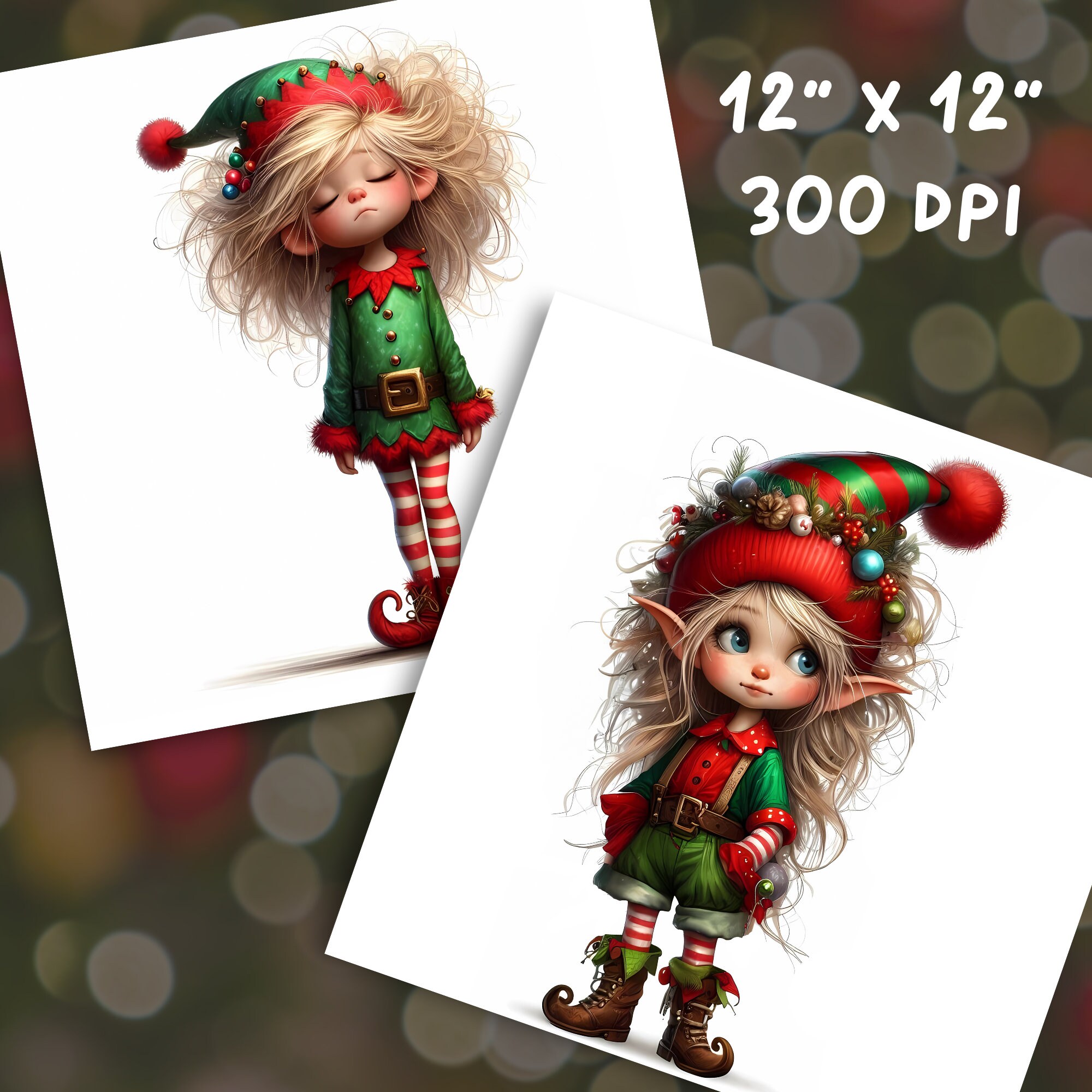 Quirky Girl Elf Clipart, Commercial Use, Whimsical Elf Clipart, 10 X ...