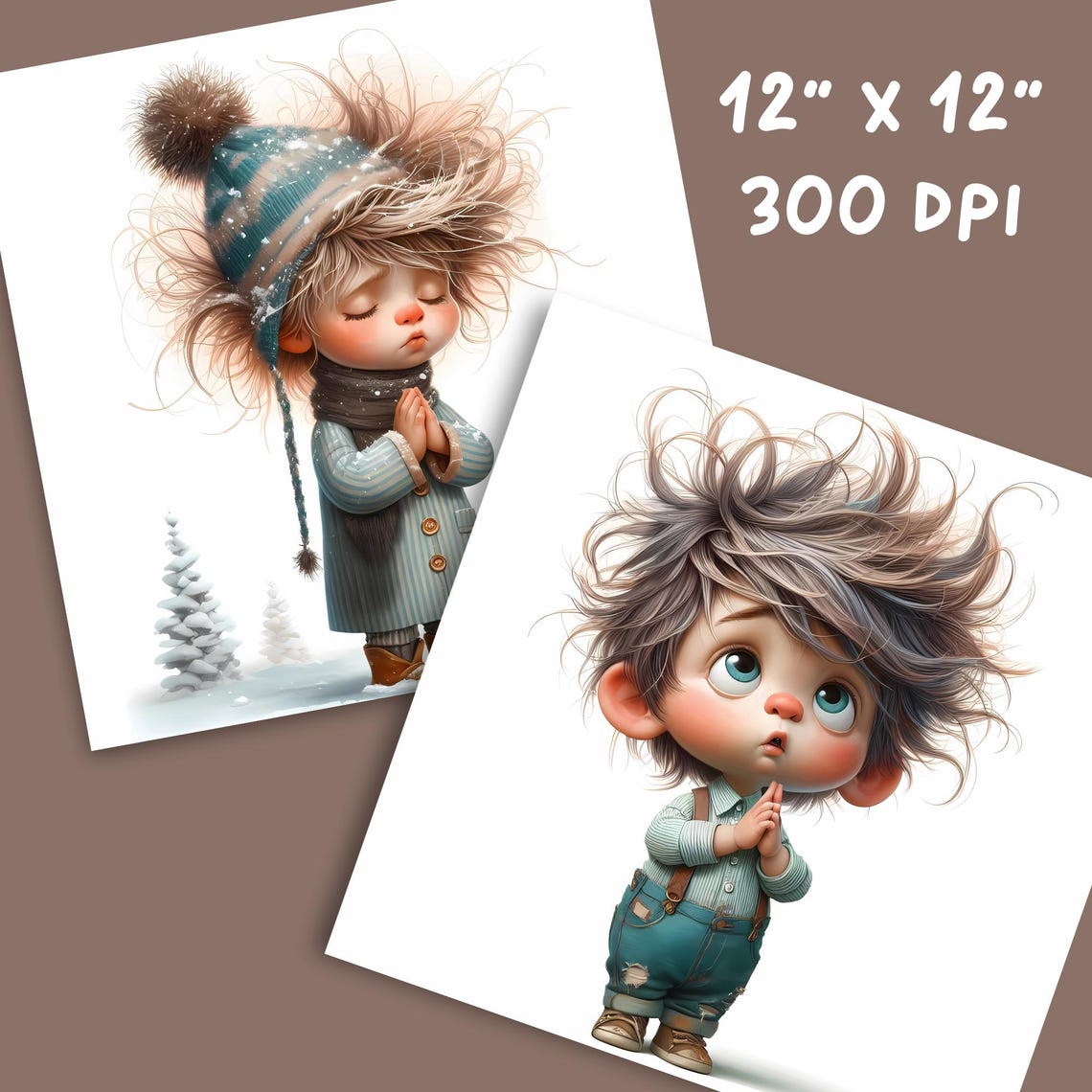 12 Whimsical Boy Clipart - Praying Boys Digital Download 300 DPI JPG ...