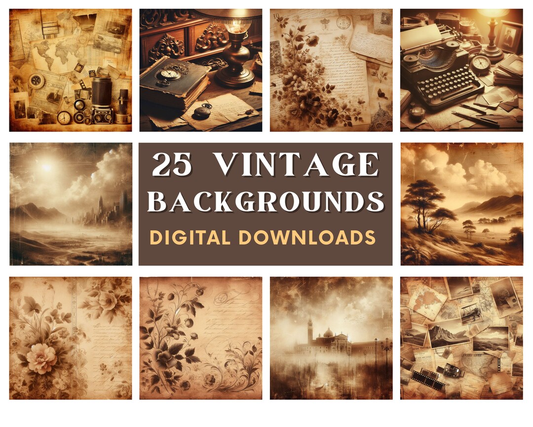 Vintage Backdrop, Vintage Distressed Scene Backgrounds, Printable ...