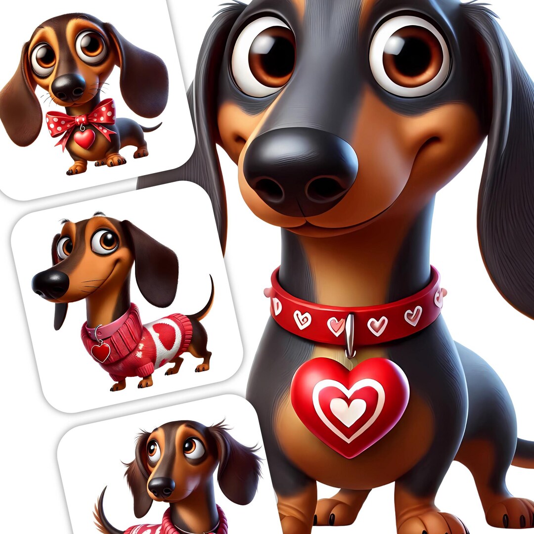 Valentine Dachshund Dog, Sausage Dog Png, Valentine's Day Dog, 14 ...